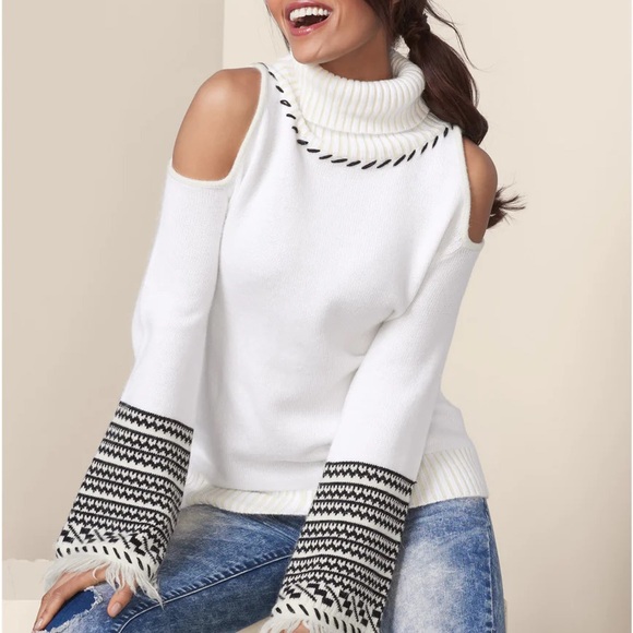 VENUS | Sweaters | Venus Cold Shoulder Turtleneck Sweater | Poshmark